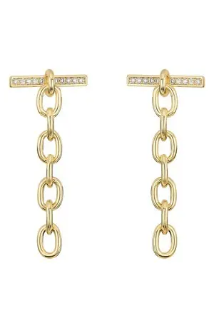 ATHRA LUXE Pavé Toggle Drop Earrings - Gold