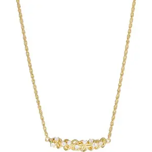 ATHRA LUXE Cubic Zirconia Knot Bar Pendant Necklace