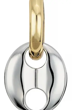 ATHRA LUXE Two-tone Mariner Hoop Earrings - Silver