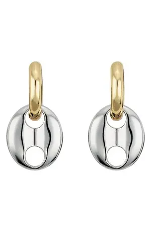 ATHRA LUXE Two-tone Mariner Hoop Earrings - Silver