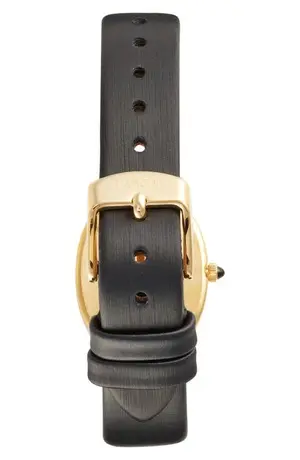PASCAL Oval Halo Lab Grown Diamond & Lab Grown Emerald Leather Strap Watch - Greenery Crown