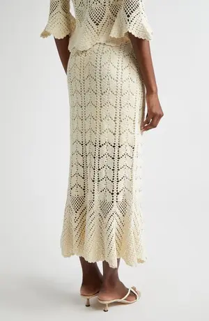 Zimmermann Awaken Crochet Midi Skirt