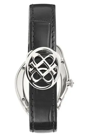 PASCAL Paradoxe Lab Grown Diamond Leather Strap Watch - Moonlight