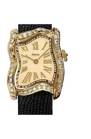PASCAL Mirage Lab Grown Diamond Leather Strap Watch - Master