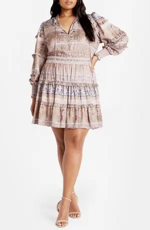 City Chic Leilany Long Sleeve Minidress