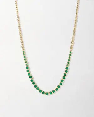 EDGE OF EMBER Serena Tennis Necklace - Green