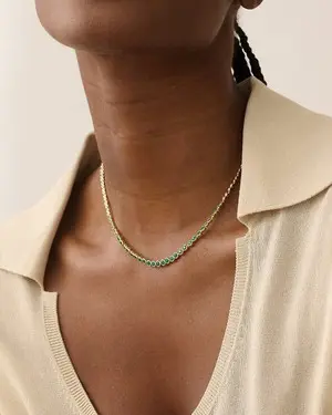 EDGE OF EMBER Serena Tennis Necklace - Green