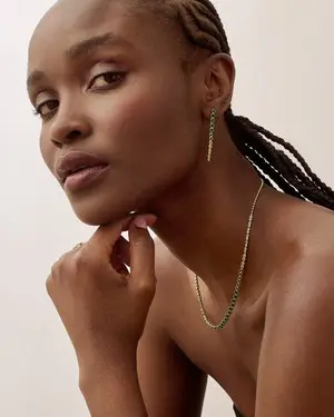 EDGE OF EMBER Serena Tennis Necklace - Green