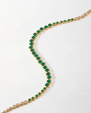 EDGE OF EMBER Serena Tennis Necklace - Green