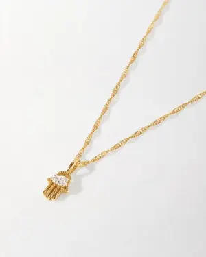 EDGE OF EMBER Diamond Necklace - Hamsa