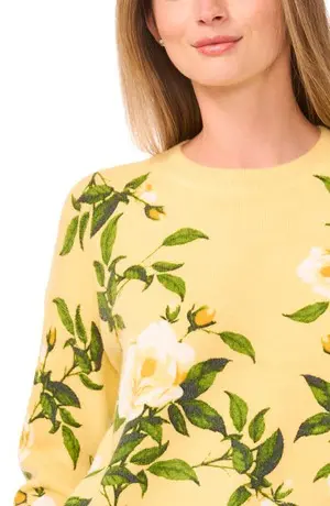 CECE DUPRAZ Floral Brushed Sweater