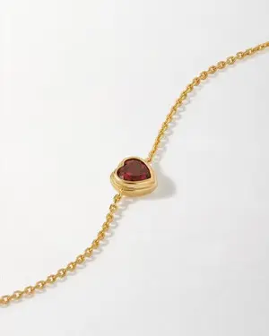 EDGE OF EMBER Heart Shape Garnet Gemstone Bracelet