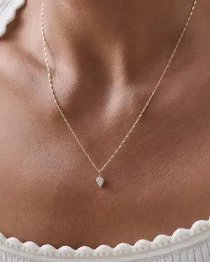 EDGE OF EMBER Pear Cut Diamond Pendant Necklace