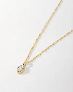 EDGE OF EMBER Pear Cut Diamond Pendant Necklace