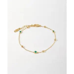 EDGE OF EMBER Globe Station Bracelet - Green Onyx