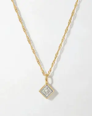 EDGE OF EMBER Cut Diamond Pendant Necklace - Princess