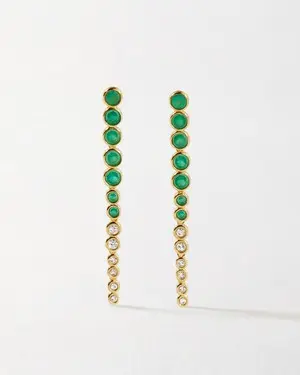 EDGE OF EMBER Serena Tennis Drop Earrings - Green