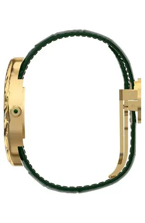 PASCAL Paradoxe Lab Grown Diamond Leather Strap Watch - Emerald Treasury