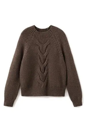 Mango Nolita Mock Neck Cable Sweater