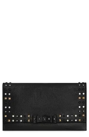 Rebecca Minkoff Bowie Stud Leather Clutch - Washed Black