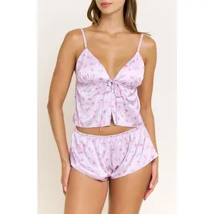Honeydew Intimates Rowan Satin Camisole & Short Pajamas - Taro Cherries