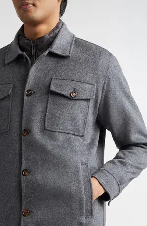 MOORER Dossi Wool & Cashmere Jacket - Dark Grey