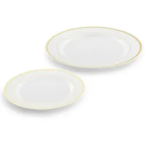 ELAMA 600 Piece Disposable Plastic Dinnerware Party Set