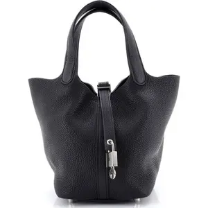 HERMES Picotin Lock Bag Clemence Pm - Noir