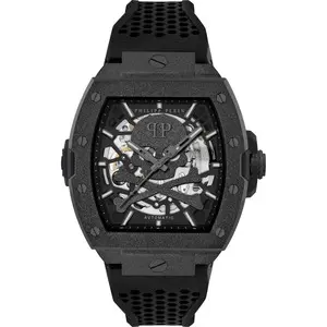 Philipp Plein The $keleton Frosted Strap Watch - Ip Black