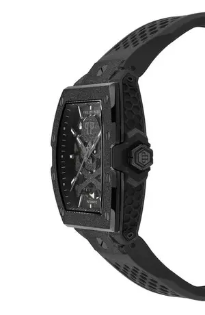 Philipp Plein The $keleton Frosted Strap Watch - Ip Black