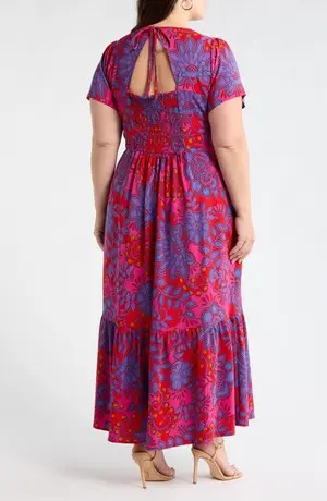 SUGARLIPS Floral Ruffle Maxi Dress
