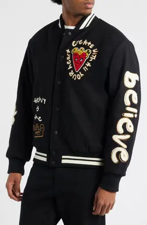 VIC GARCIA WORLD Melton Wool Blend Bomber Jacket