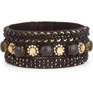 Deepa Gurnani Bead & Crystal Bracelet - Black