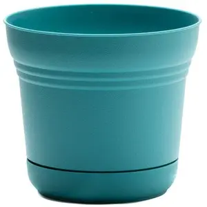 BLOEM Saturn Round Planter 12"bermuda Teal,durable Plastic - Blue