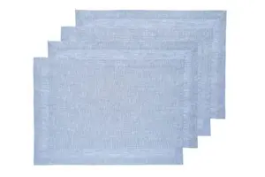 SOLINO HOME Linen Placematsathena Chambray Blue