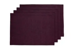 SOLINO HOME Linen Placematsathena Chambray Burgundy