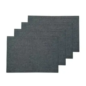 SOLINO HOME Linen Placematsathena Charcoal Grey