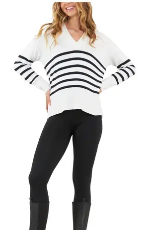 RIPE MATERNITY Hanna Nursing Knit Sweater - White/navy