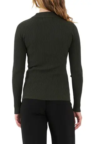 RIPE MATERNITY Ribbed Mock Neck Nursing Sweater - Ivy