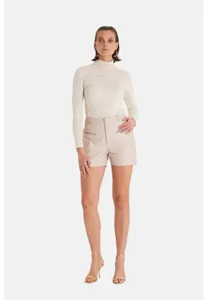 FURNIQ UK Leather Fashion Short