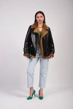 FURNIQ UK Shearling Aviator Jacket