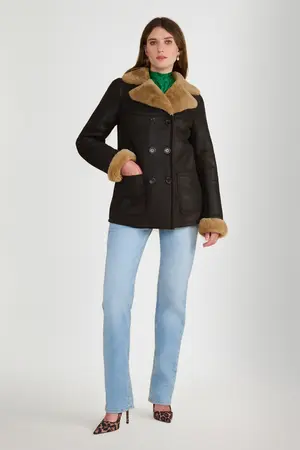FURNIQ UK Chelsea Shearling Pea Coat