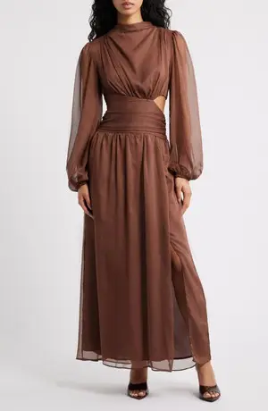 PETAL & PUP Neveah Long Sleeve Maxi Dress