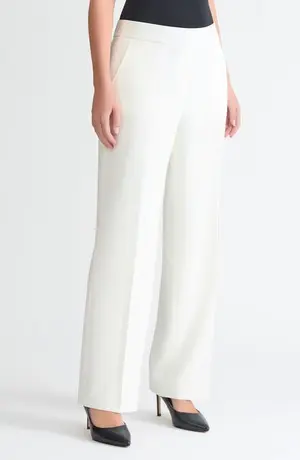 KASPER Pull-on Trouser Pants - Vanilla Ice