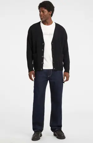 Guess Bouclé V-neck Cardigan - Black