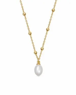 Astley Clarke Gold Vermeil Freshwater Pearl Pendant Necklace - White Pearl