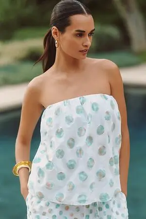CELANDINE Strapless Polka Dot Top