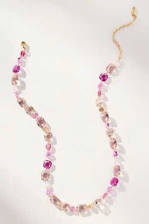 Anthropologie Beaded Medley Necklace - Pink