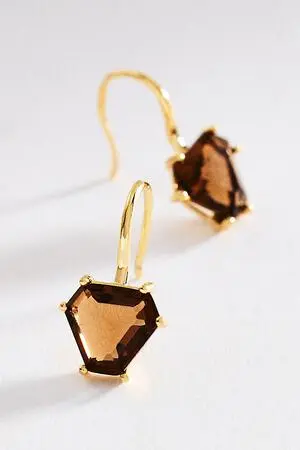 Anthropologie Geo Stone Earrings - Brown