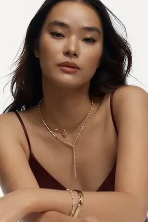 Anthropologie Crystal Layering Necklaces Set